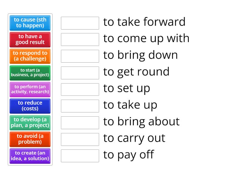 Business Result UI - Unit 4 - Part 1 (phrasal verbs) - Match up
