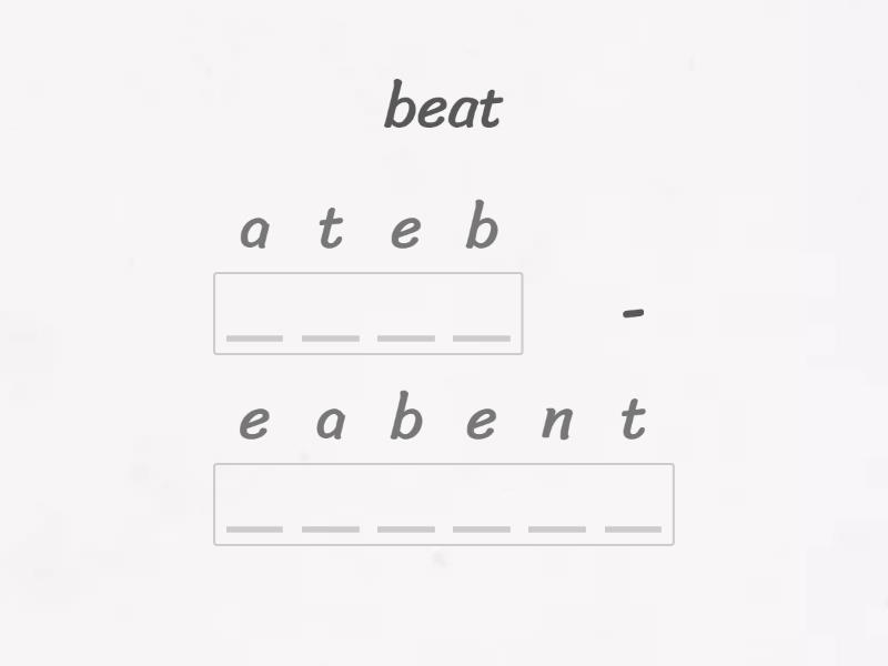 irregular verbs (b-d) - Anagram