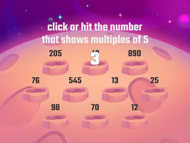 FIND THE MULTIPLE OF 5 - Whack-a-mole