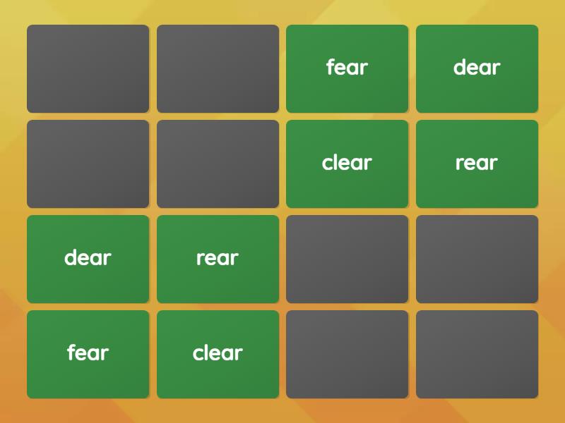 ear word reading: Memory - Matching pairs