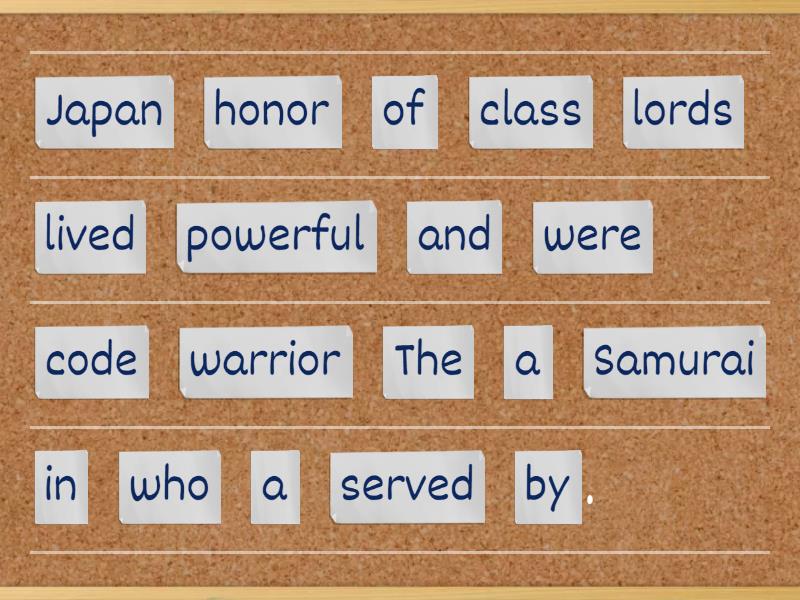 WORLD HISTORY FOR KIDS LESSON 15: THE SAMURAI 2 - Unjumble