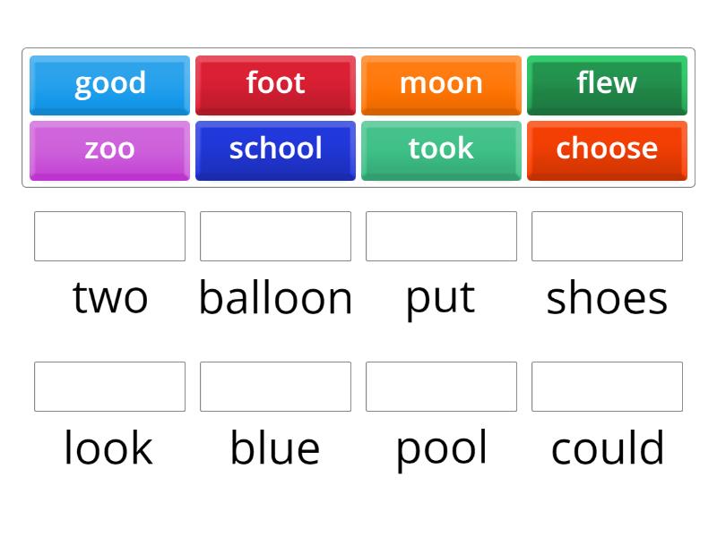 Rhyming words. - Match up