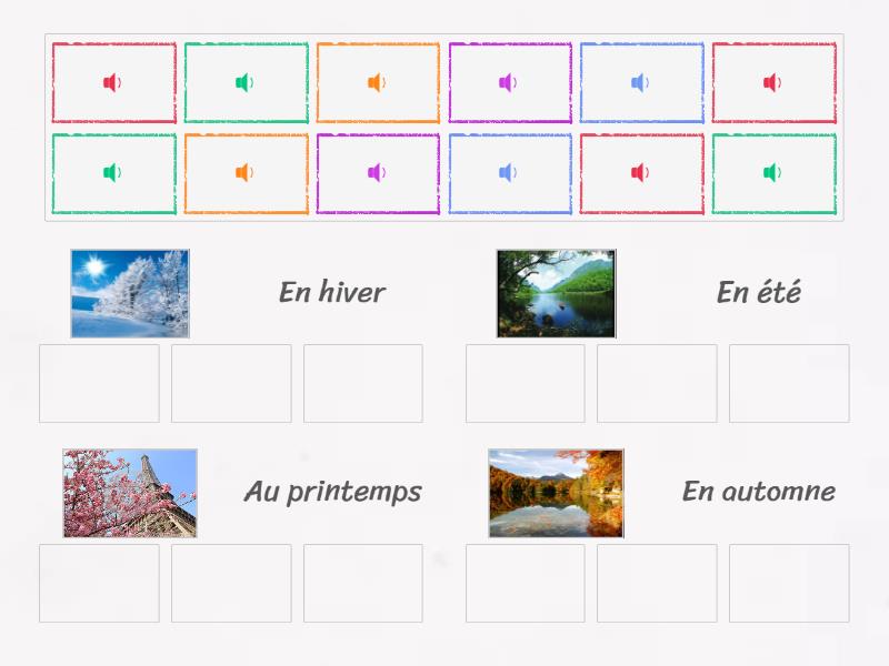 Les saisons et les mois - Group sort