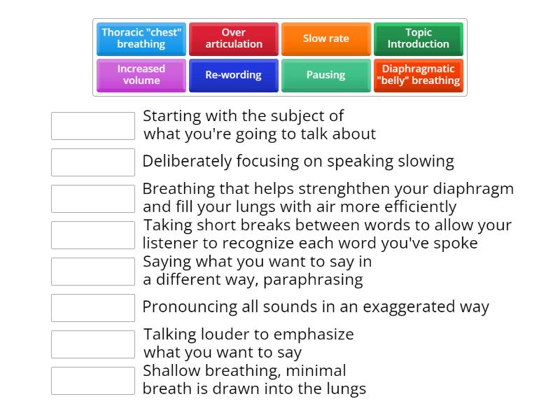 Intelligibility Strategies - Match up