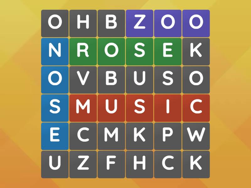 Find words with [z] - Wordsearch