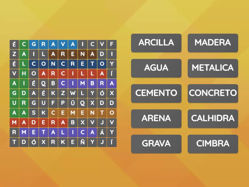 MATERIAL PARA LA CONSTRUCCIÓN - Sopa de letras