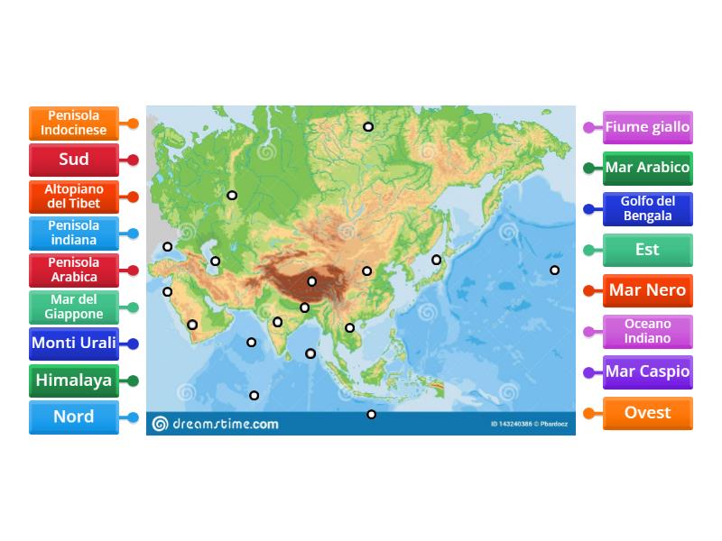 Cartina Fisica Asia - Imagem com legenda