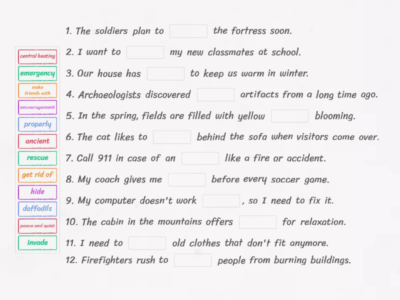 Marina 殺 - Complete the sentence