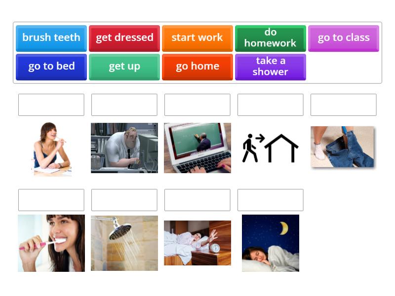 Daily routines - Match - Match up