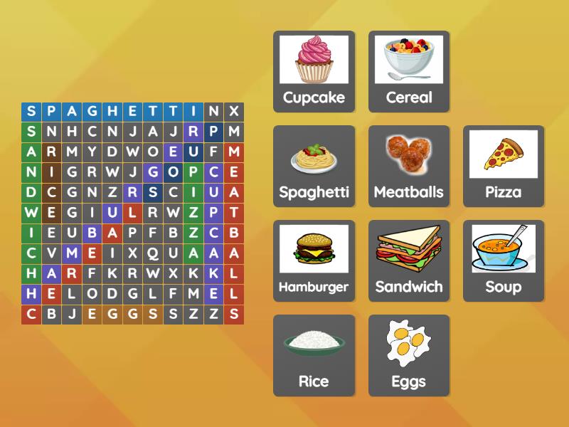 Food Game - Sopa de letras