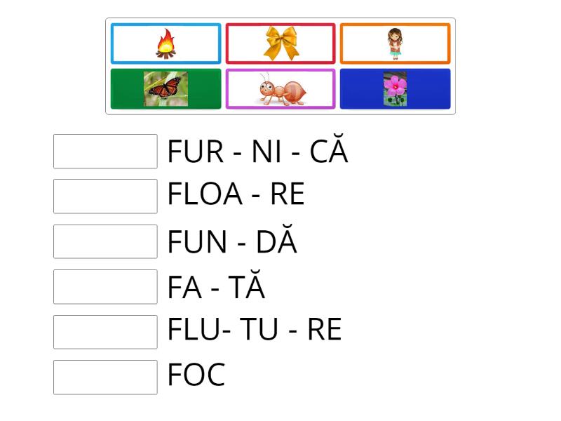 Sunetul [f]. Litera F - Match up