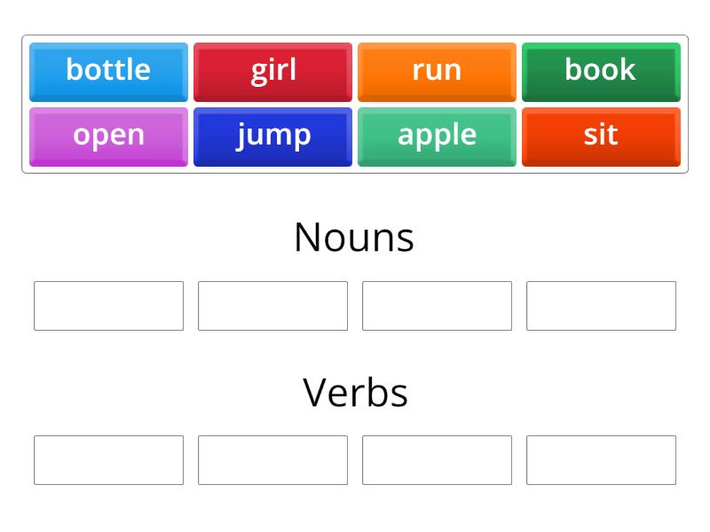 Verbs vs Nouns - Group sort
