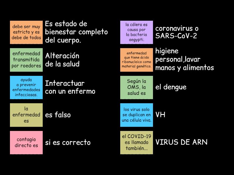 salud y enfermedad - Match up