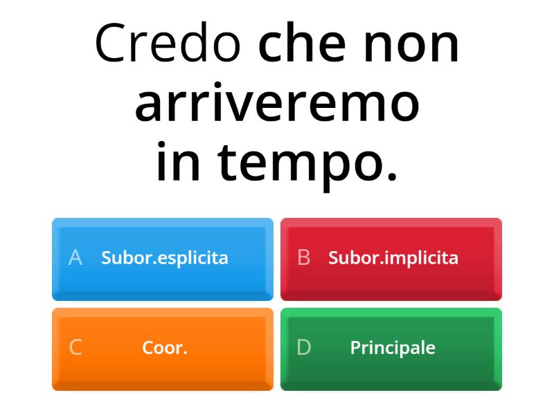 Analisi del periodo - Quiz