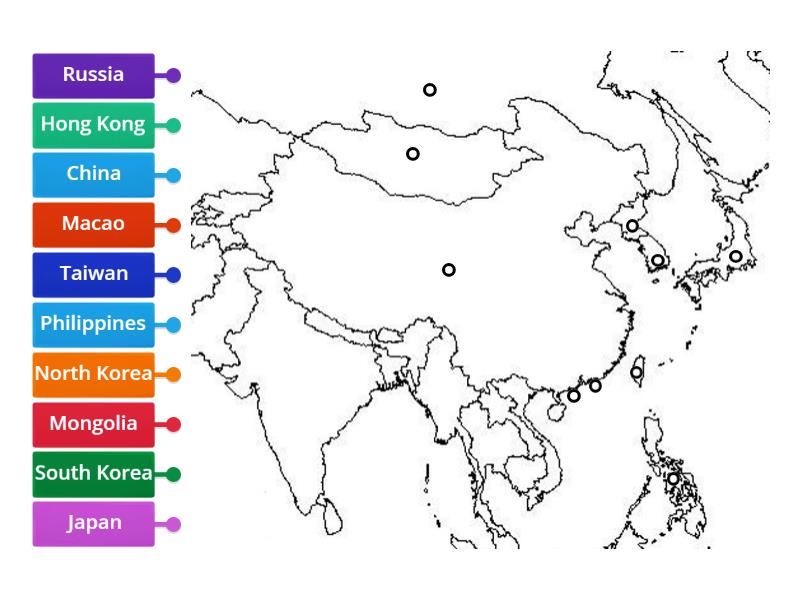 East Asia Political Map - Labelled diagram