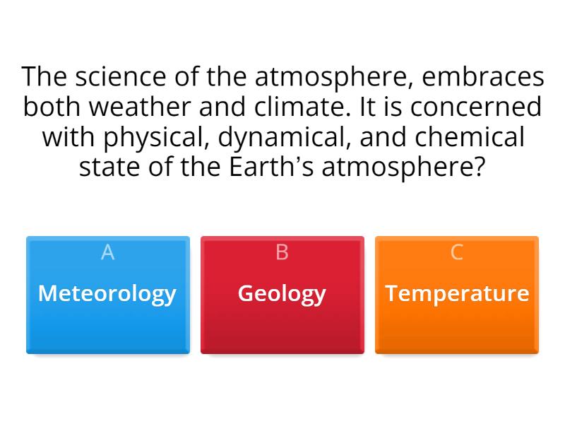 Gamified Review of Presentation (Meteorology) - Quiz