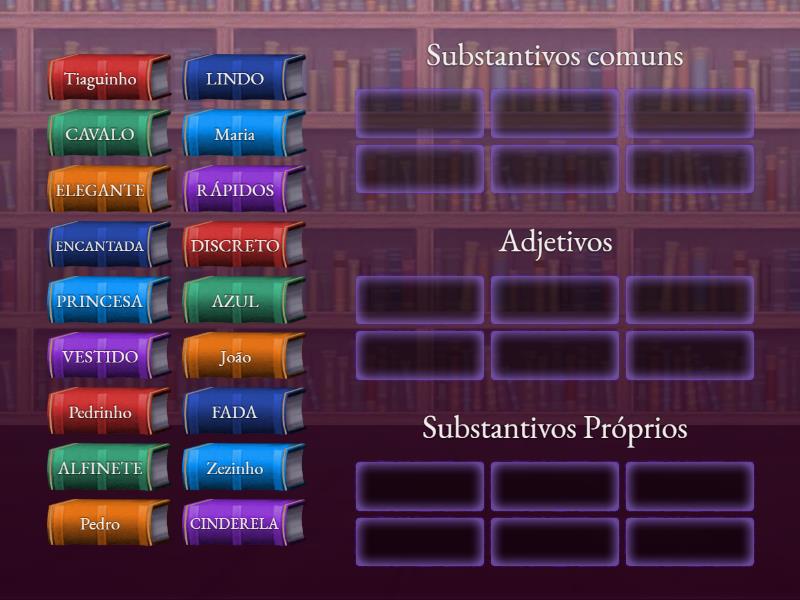 Jogo dos substantivos e adjetivos - Group sort
