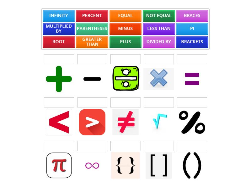 Math Symbols - Match up