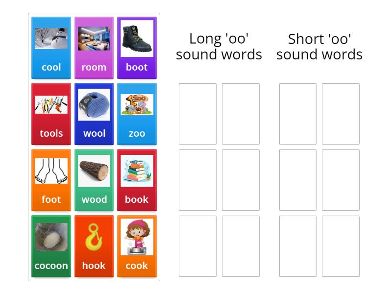 Sorting of 'oo' sound words - Group sort