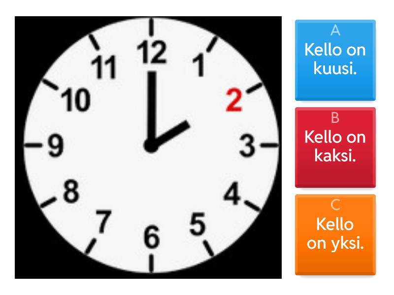 Paljonko kello on? - Monivalinta
