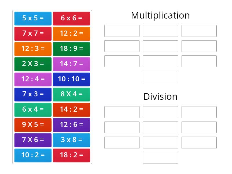 Multiplication - Group sort