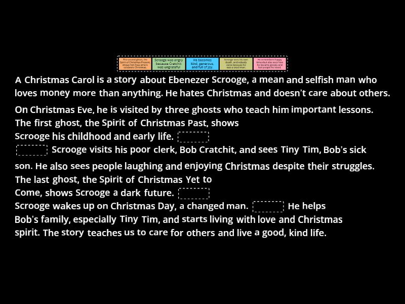 A Christmas Carol - reading practice - Complete the sentence