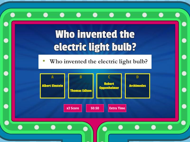Thomas Edison - Gameshow quiz