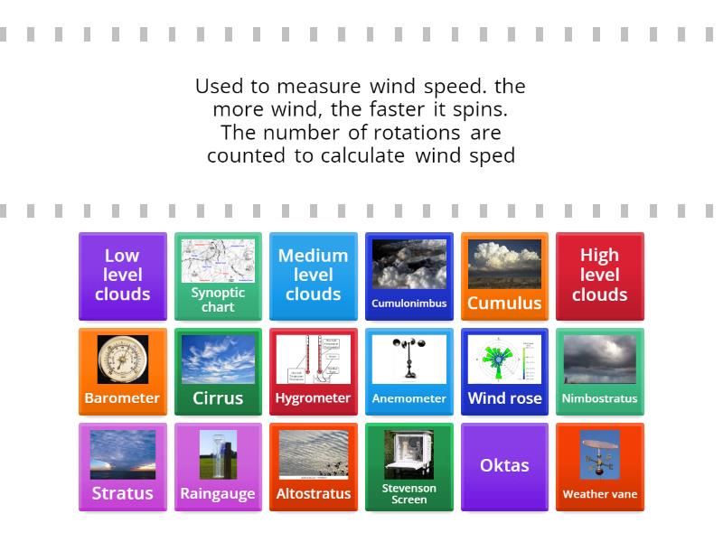 Weather terminology - Find the match