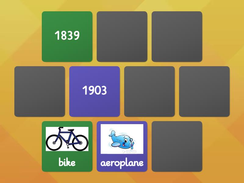 inventions and dates - Matching pairs