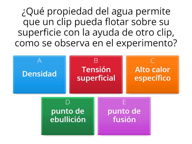 El agua y sus propiedades - Quiz