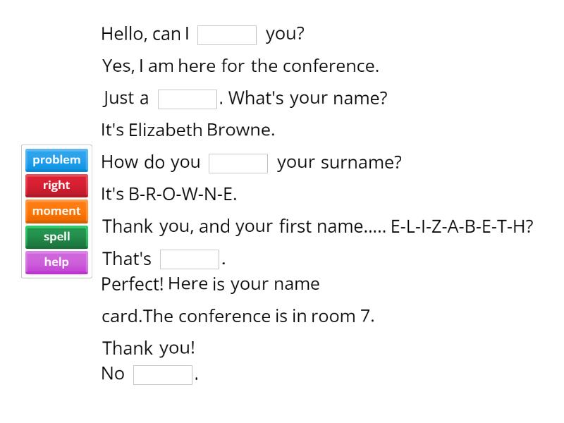 Conference - Complete the sentence