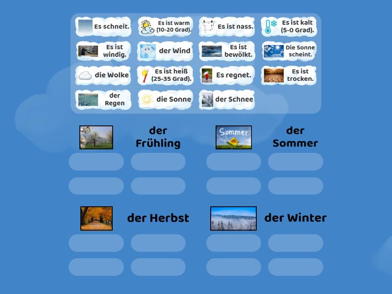 Wetter und Jahreszeiten (A1) - Group sort