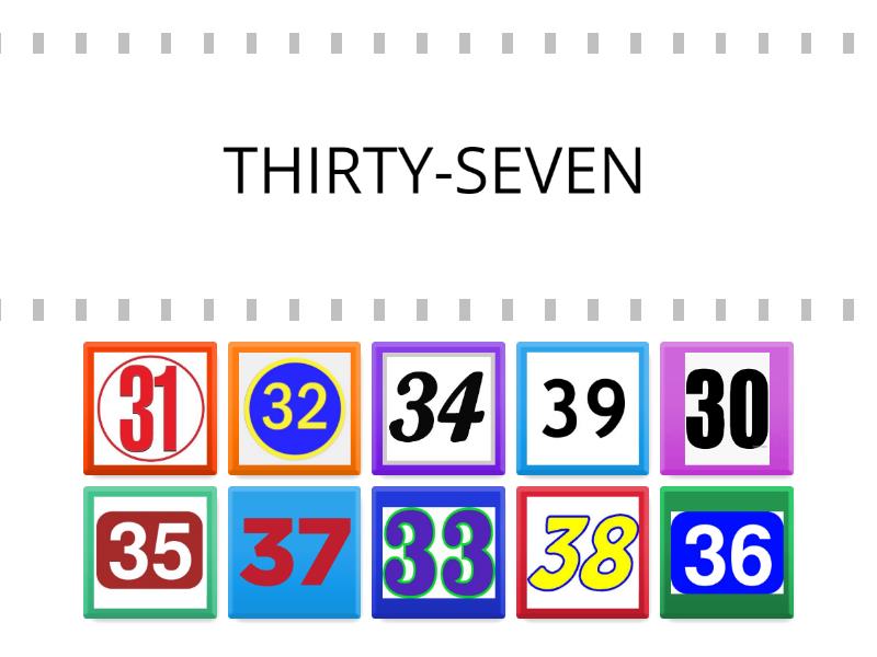 Numbers 30-39 - Find the match