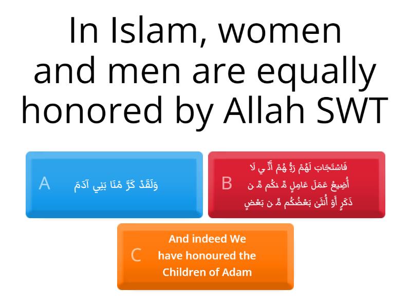 Women Status in Islam - Quiz