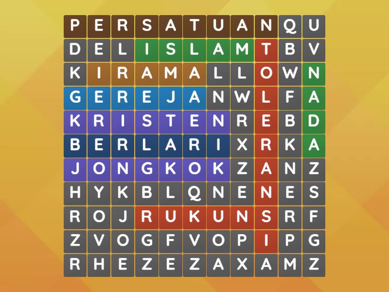 Mencari Kata Tema 8 - Wordsearch
