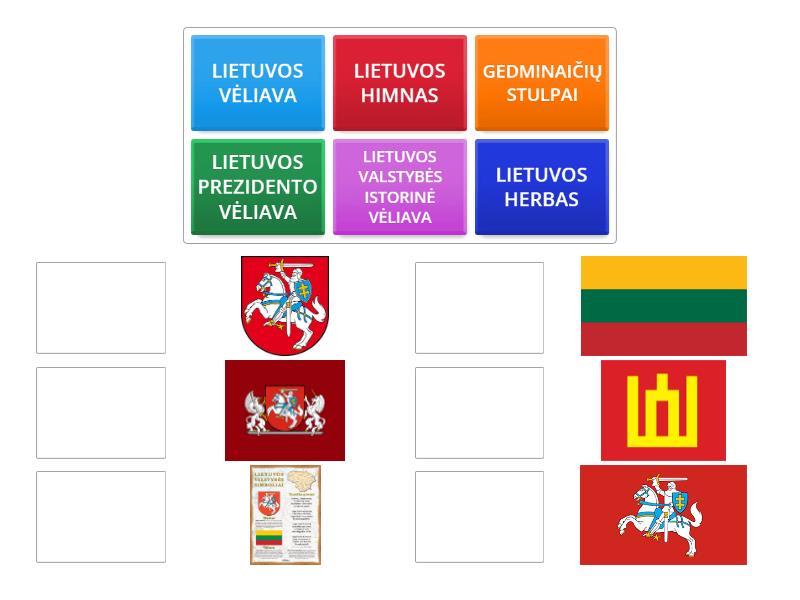 5 kl. LIETUVOS SIMBOLIAI - Match up