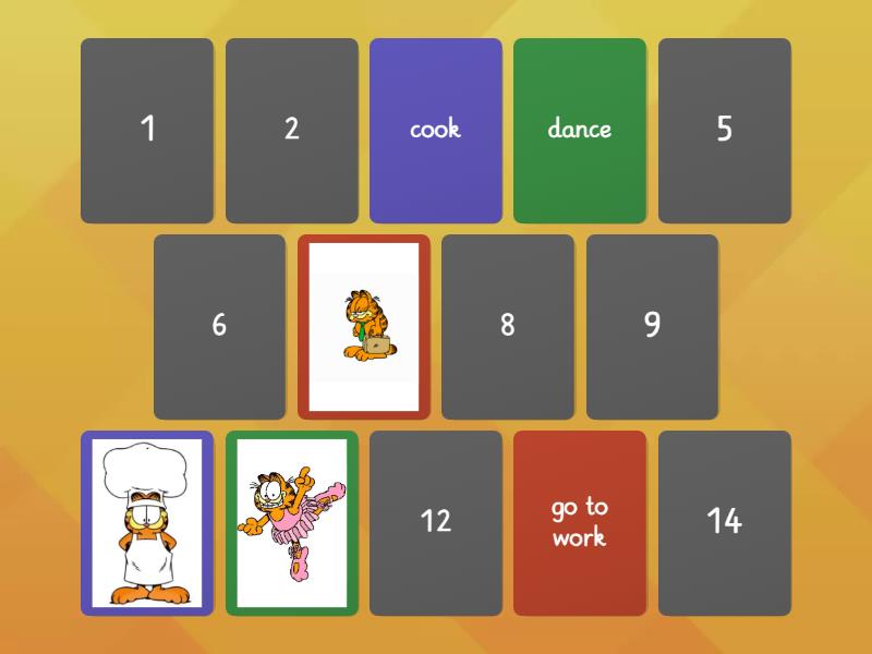 Present Simple Garfield - Matching pairs