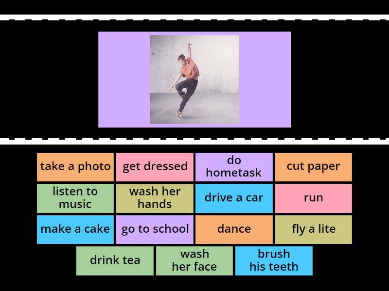 present continuous kids - Find the match