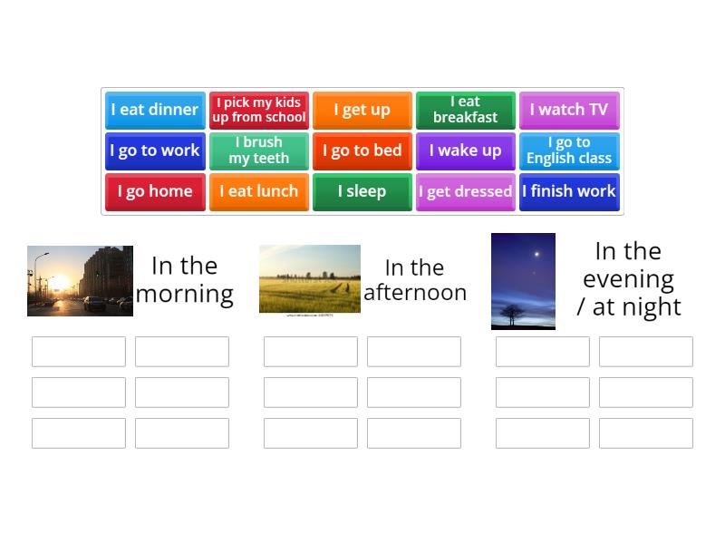 ESOL E1 Daily Routine - Group sort