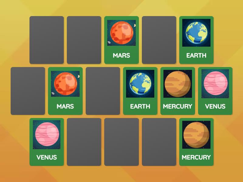 Solar System Memory Game - Matching pairs
