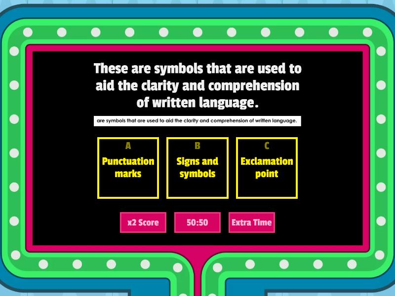 EXPRESSION - PUNCTUATION MARKS - Gameshow quiz
