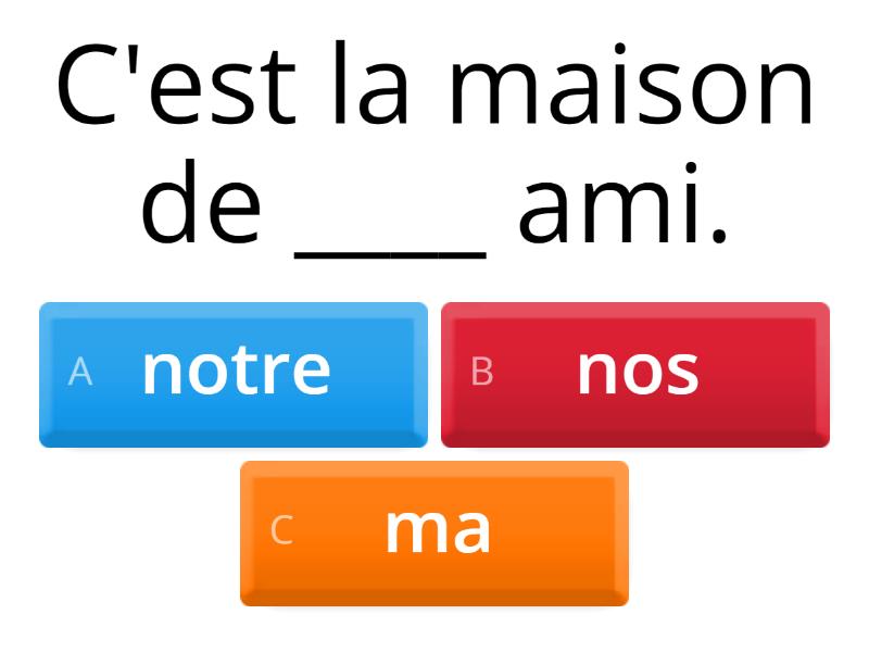 Les adjectifs possessifs - Quiz