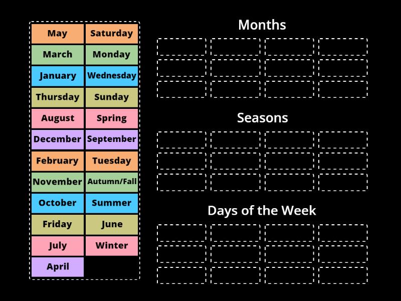 Seasons/Months/Days of the Week - Group sort