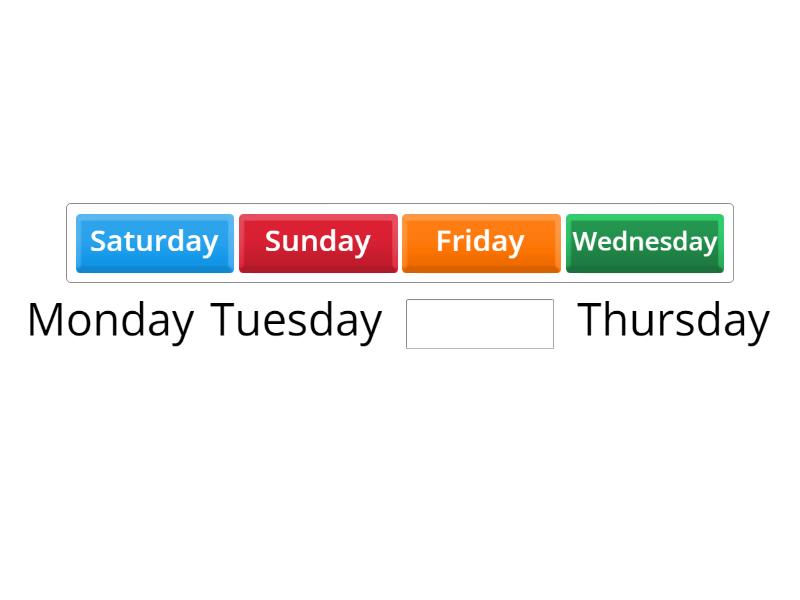 File 1 Days + numbers - Complete the sentence