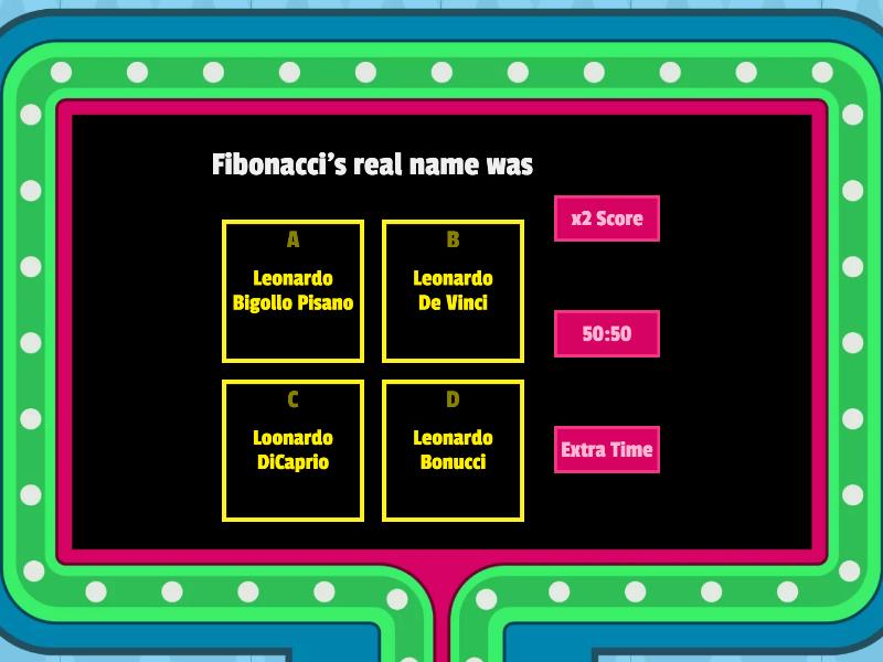 Fibonacci - Gameshow quiz