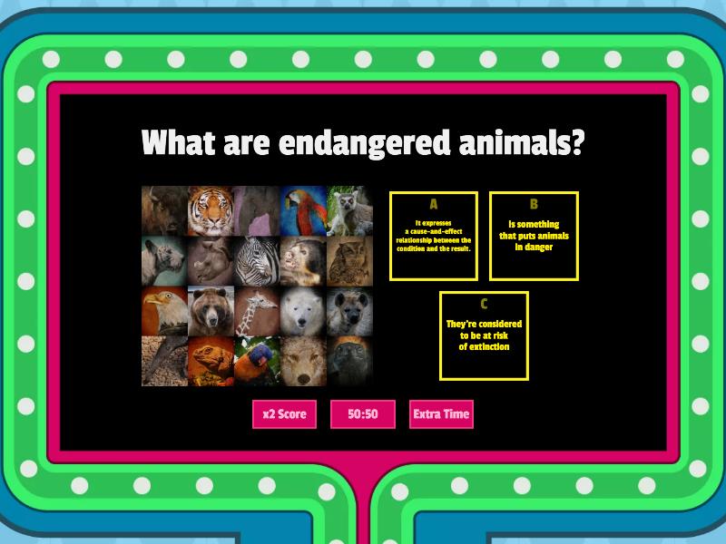 Endangered Animals - Gameshow quiz