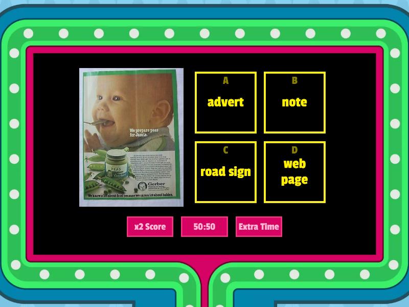 Text Types (E2/E3) [quiz] - Gameshow quiz