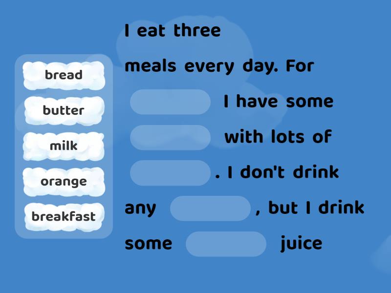 Smart Junior 3. Food - Complete the sentence