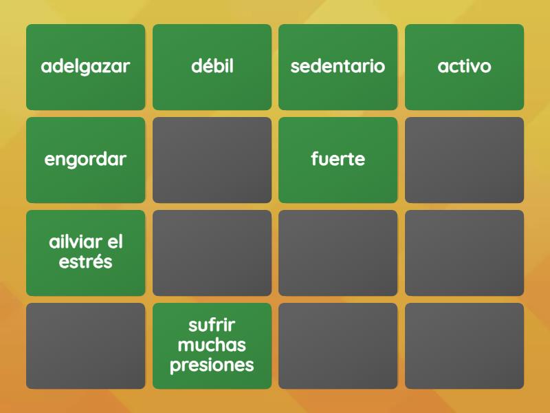 Senderos 3 Unidad 3 Vocabulario El Bienestar Parte 1- Identifica el ...