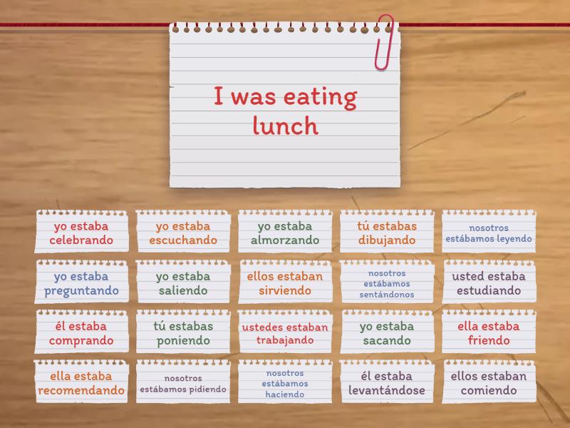 Spanish Past Progressive Tense - Find the match